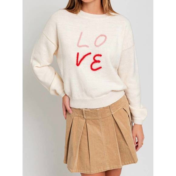 Le Lis | Sweaters | New Le Lis Love Sweater In Ivory | Poshmark